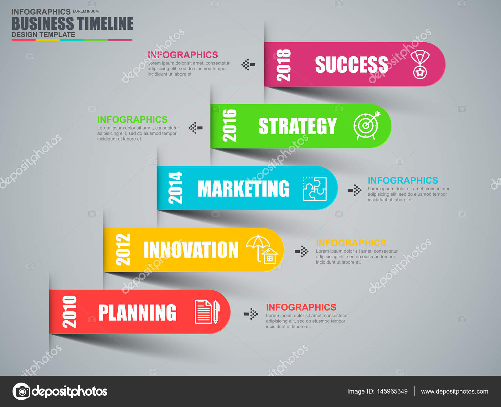 Timeline infographic data visualization Stock Vector by ©alexdndz 145965349