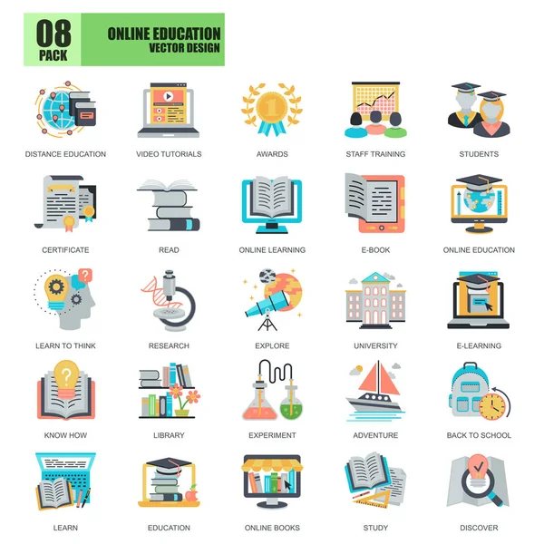 Education and science flat circle icons set. Subjects and science ...