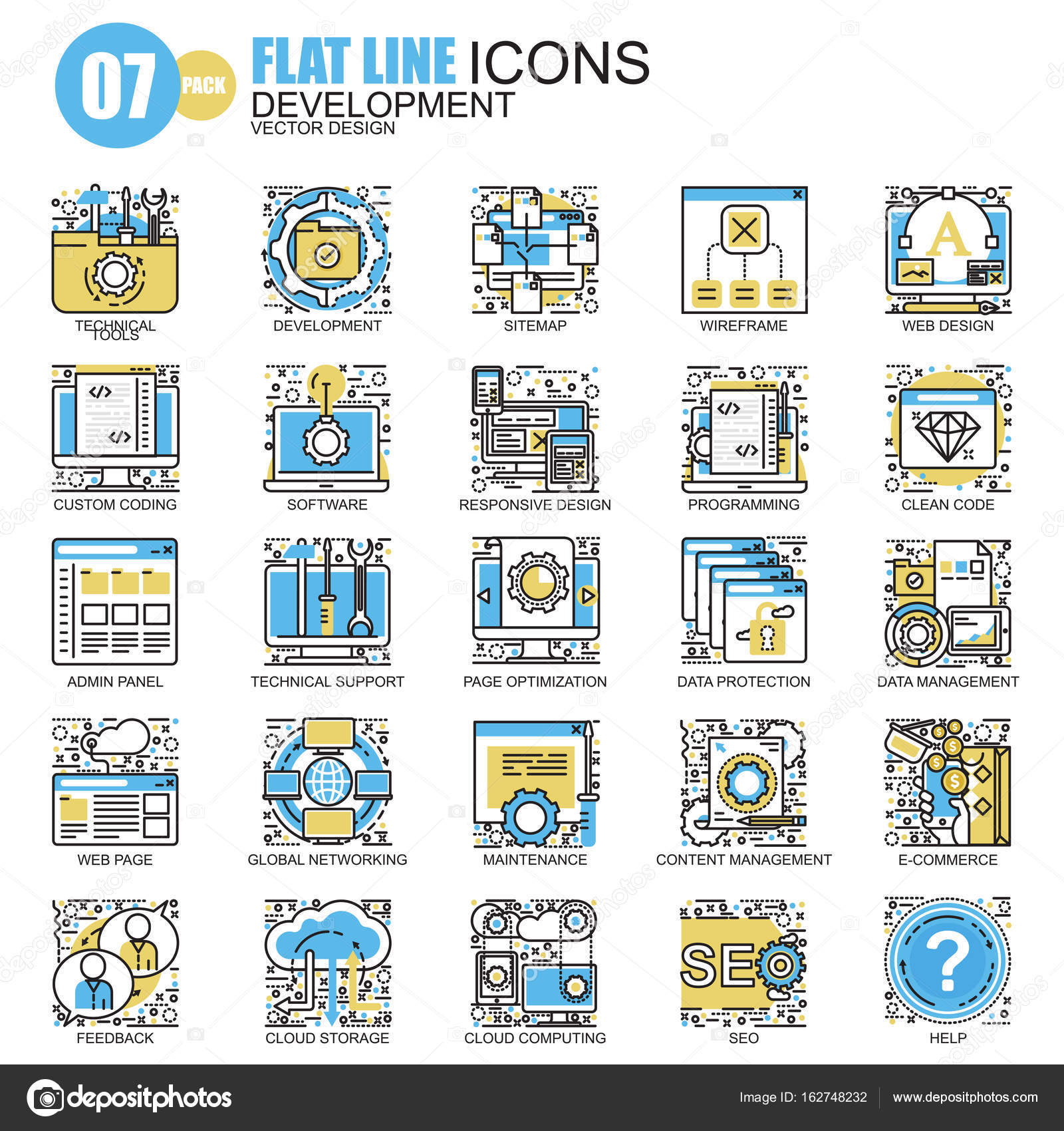 Development flat line icons Stock Vector Image by ©alexdndz #162748232