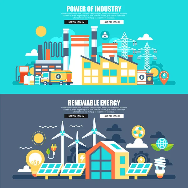 Ecology, environment and electricity generation icons — Stock Vector ...