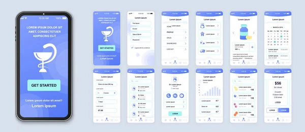 Set of UI, UX, GUI screens Ecology app flat design template for mobile ...