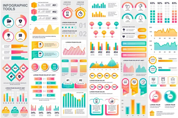 Bundle infographic elements data visualization vector design template. Can be used for steps ...