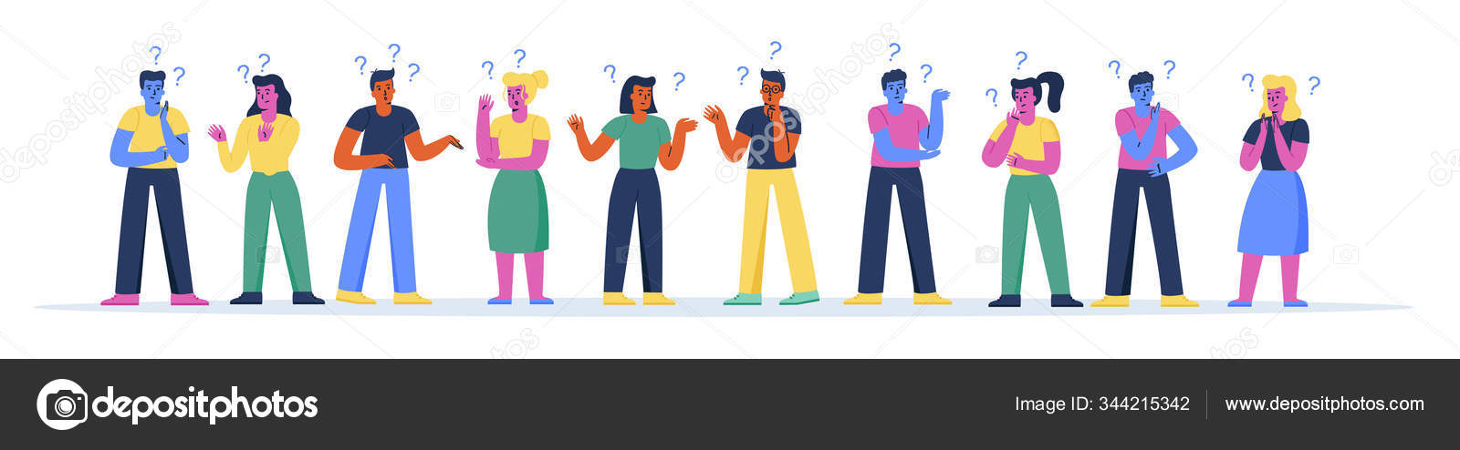 Group Of Confused People