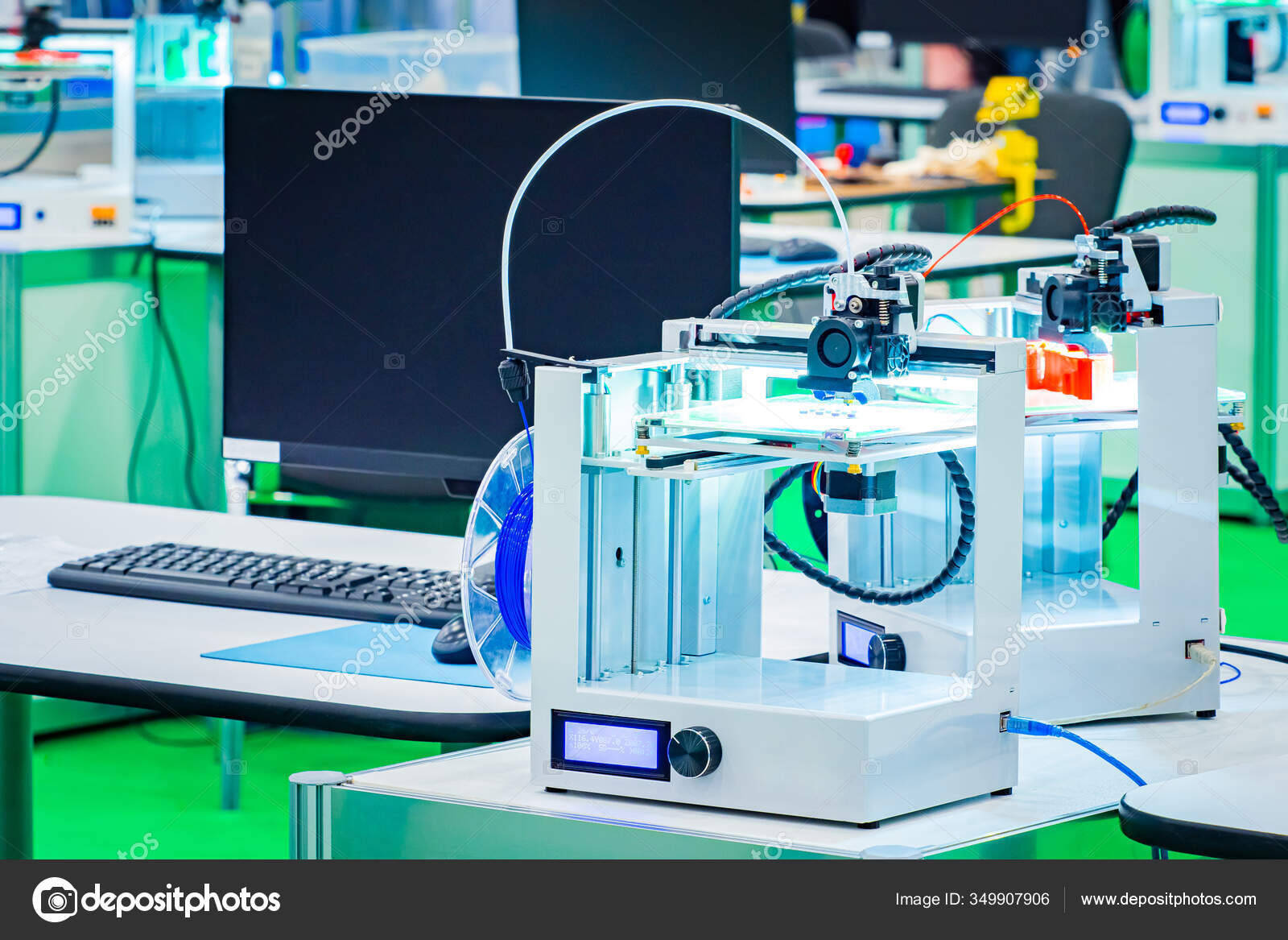 Professional Printer Two Printers Computer Press Three Dimensional ...