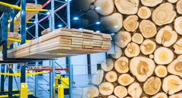 Woodworking industry. Raw materials for building and finishing houses ...