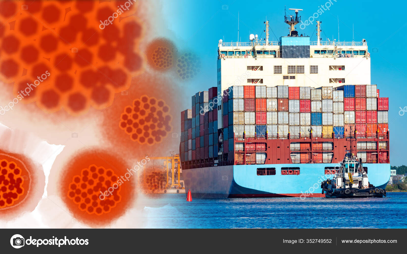 Cargo Liner Next Image Viruses Concept Sanitary Control Stopped Cargo ...