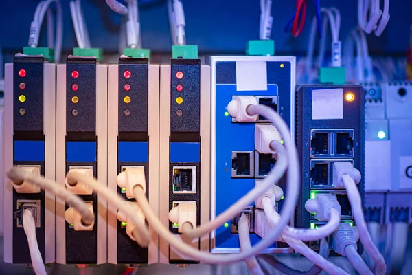 Power supply. Electricity Control Center. Power Supply close-up. Modern ...