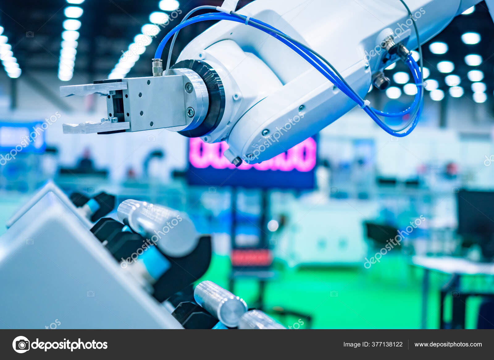 Robot Assembly Background Huge Shop Arm Robot Manipulator Assembly ...