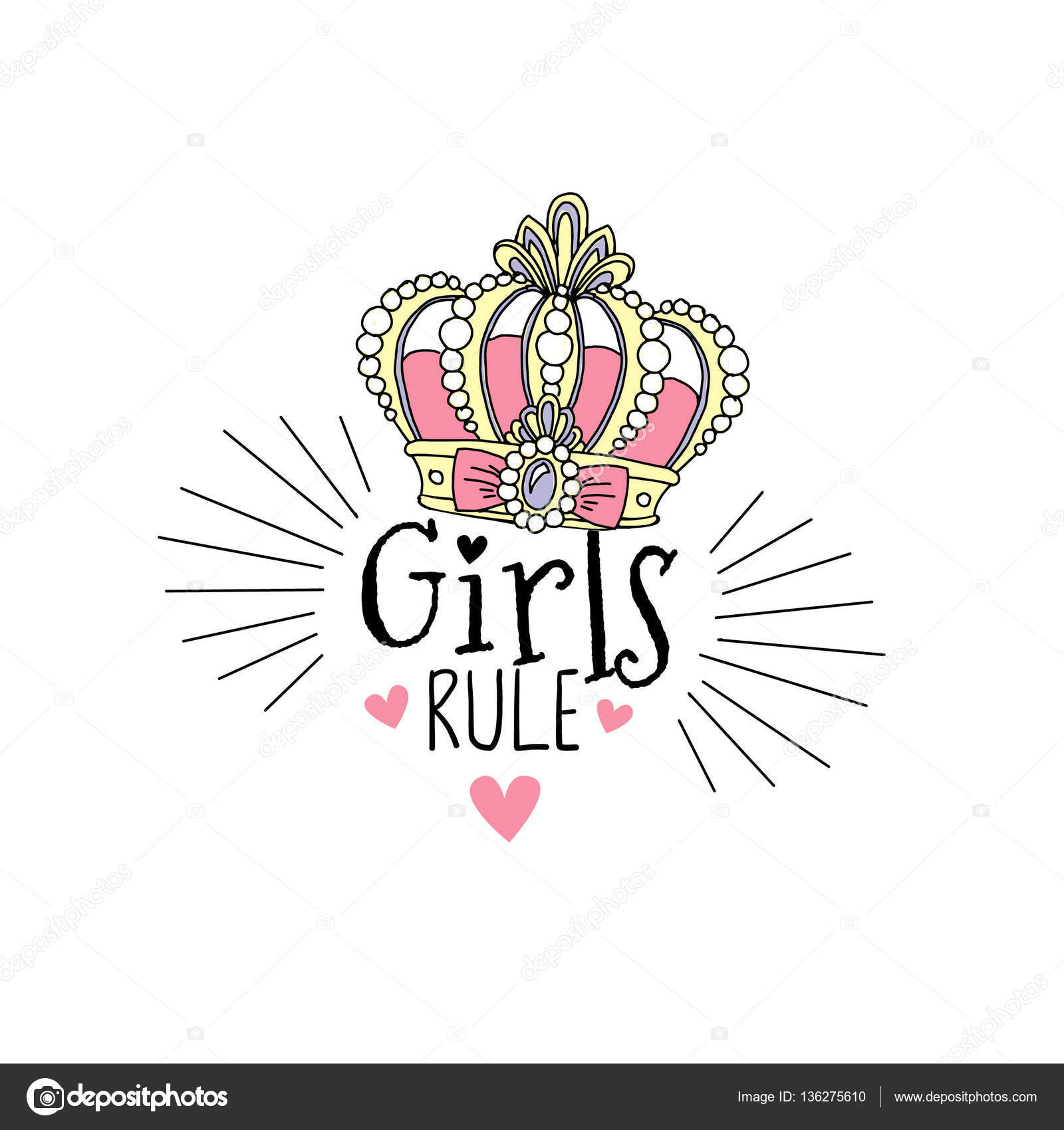 Girls rule calligraphy Stock Vector by ©olga.angelloz 136275610