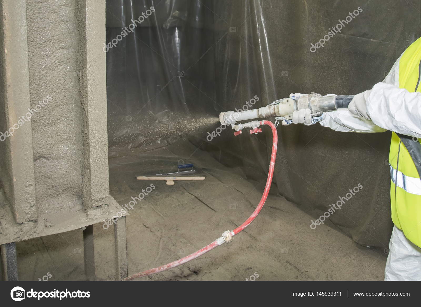 Covering a surface by refractory composition. — Stock Photo © vlad_k ...