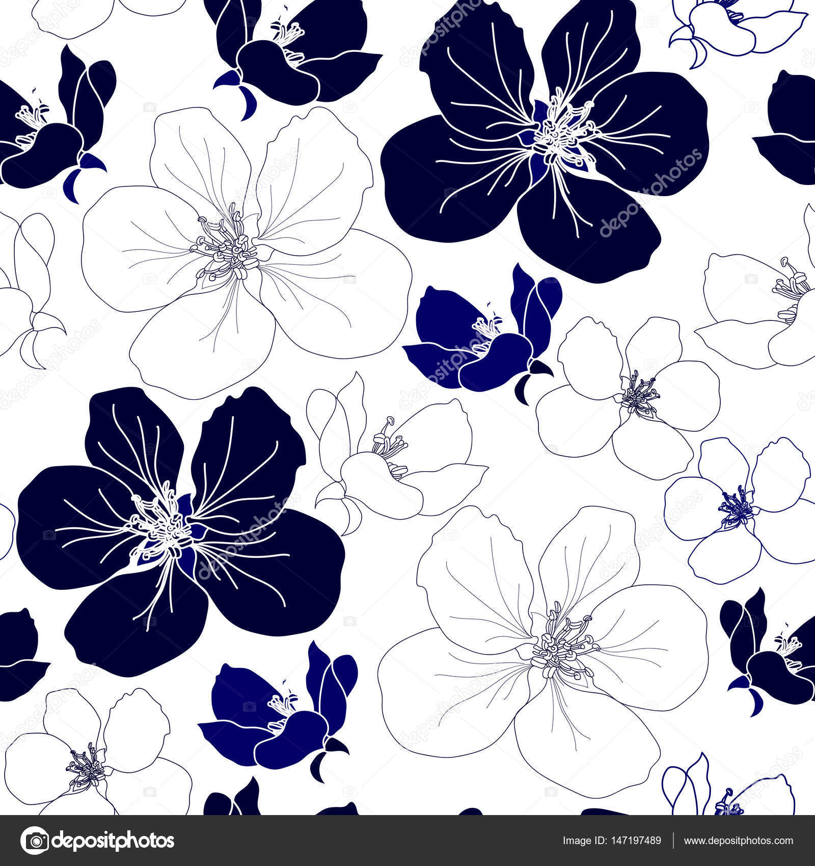 Blue Flower Texture Background