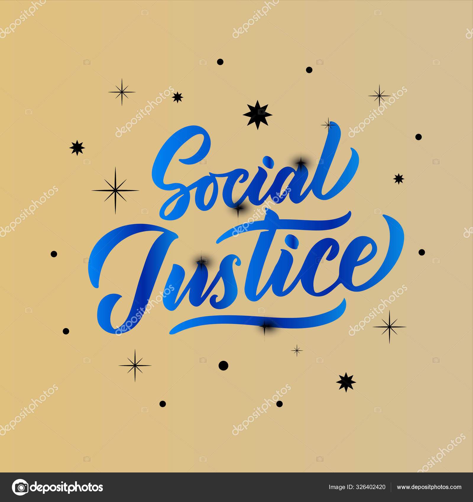 Social Justice phrase, logo, stamp. Creative lettering gold composition ...