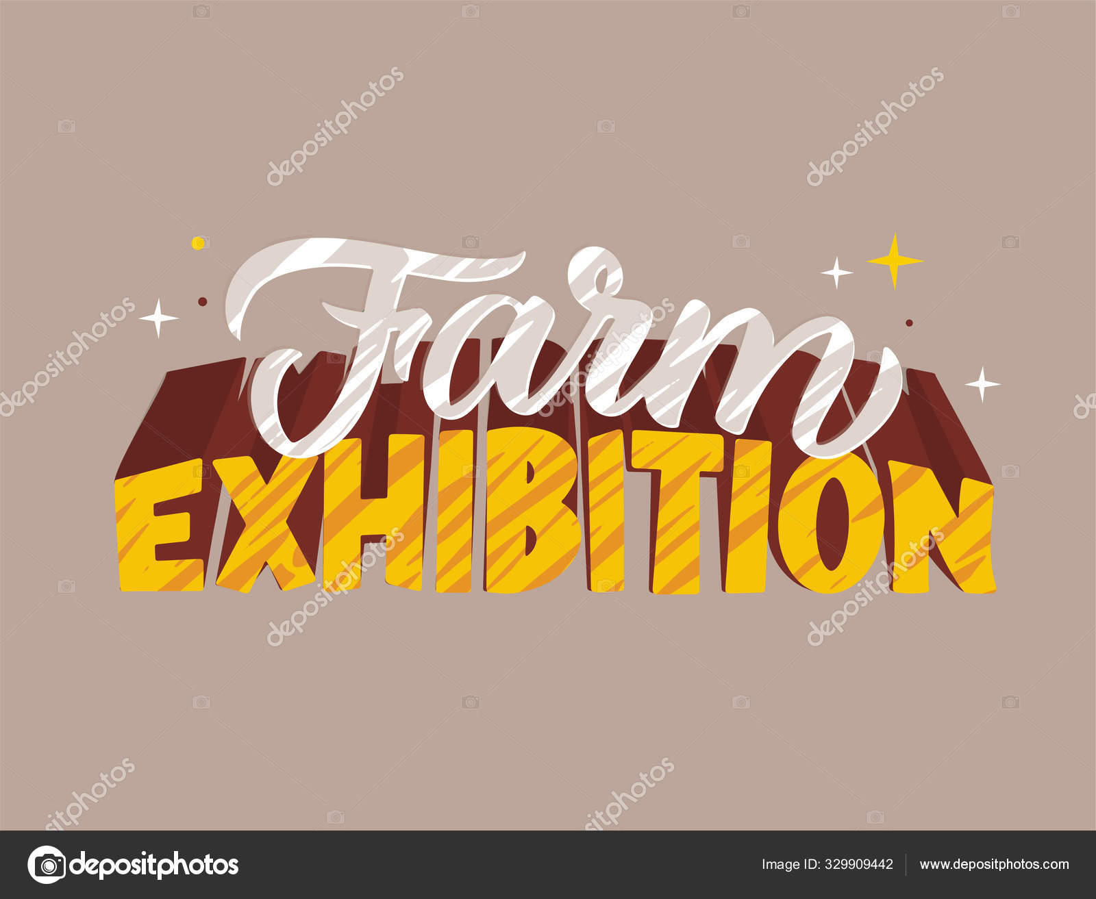 Farm exhibition hand drawn logotype vector illustration. Stock Vector ...