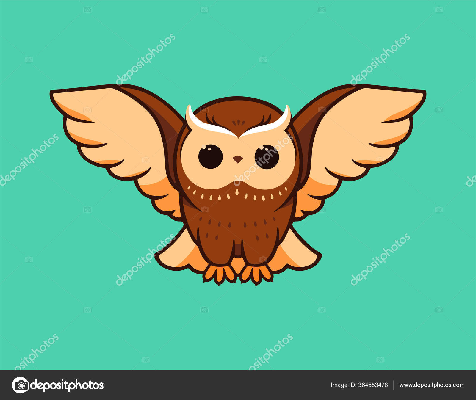 Cute Flying Owl Illustration