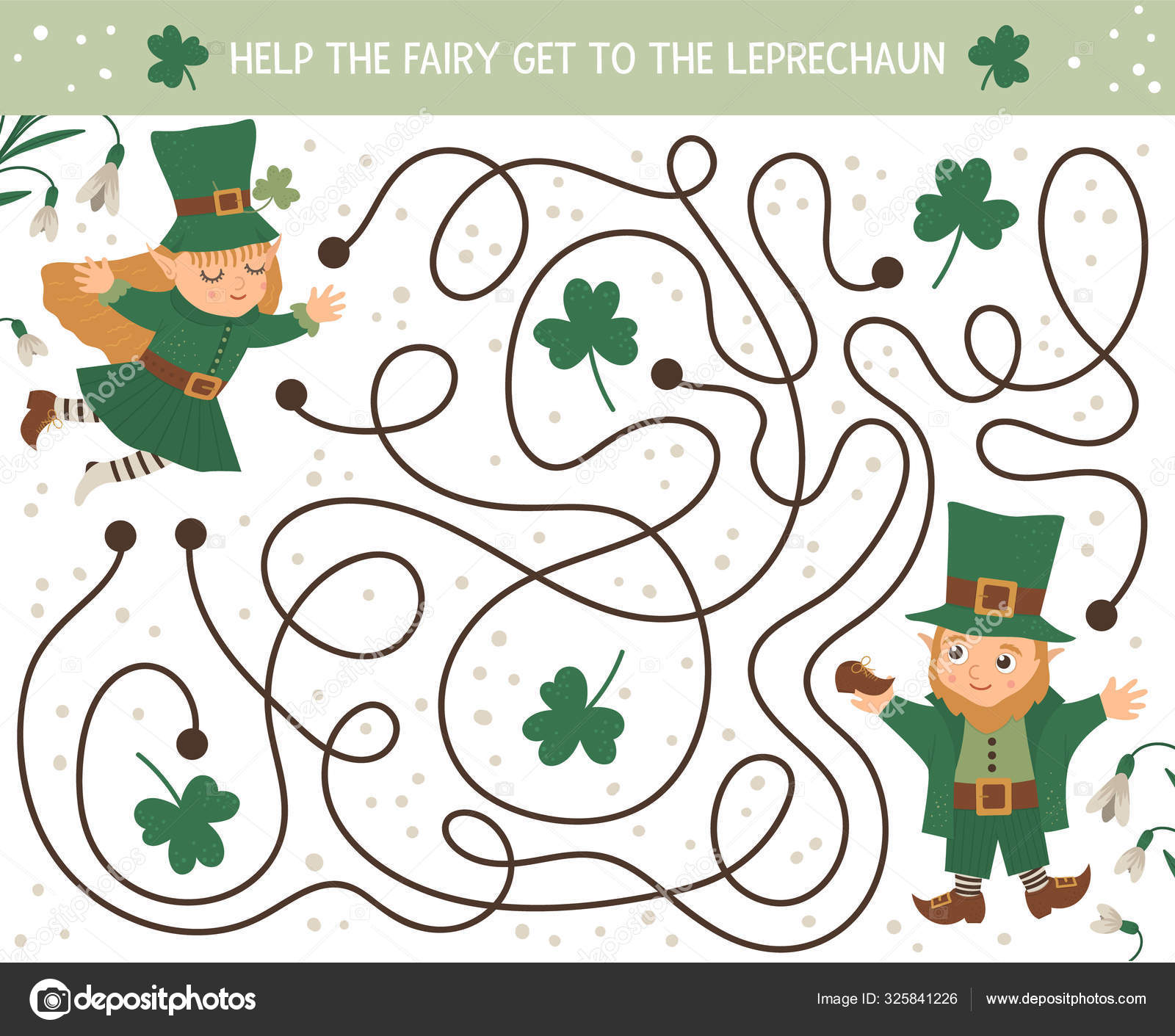 Saint Patrick s Day maze for children. Preschool Irish holiday Stock ...