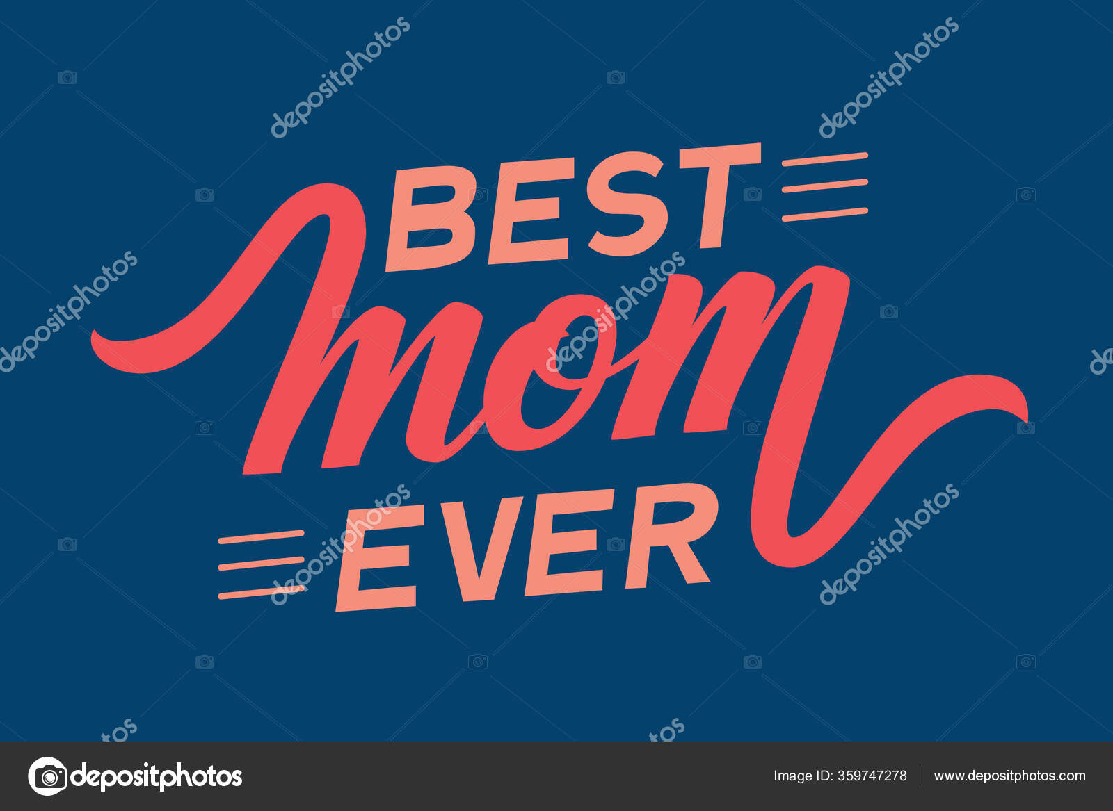 Hand Drawn Lettering Best Mom Ever Elegant Modern Handwritten ...
