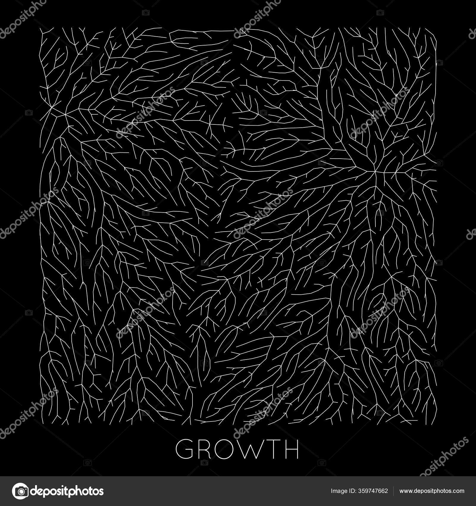 Vector Generative Branch Growth Pattern Lichen Organic Structure Veins ...