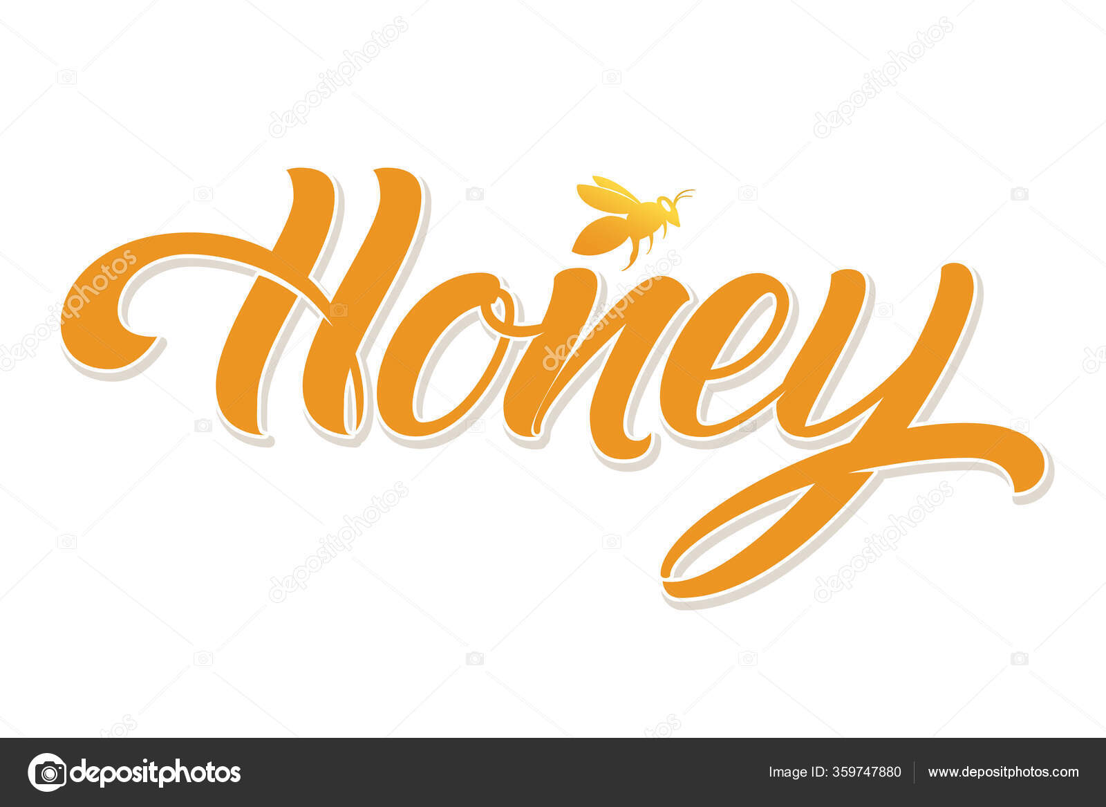 Hand Drawn Lettering Honey Elegant Modern Handwritten Calligraphy ...