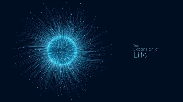 Expansion of life. Vector sphere explosion background. Small particles ...