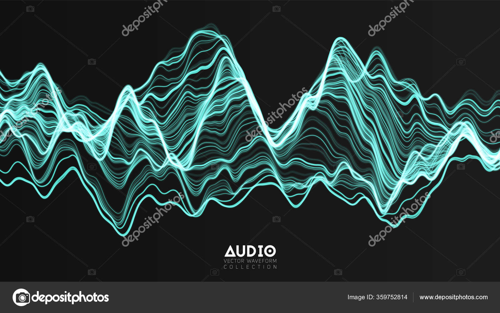 Vector Echo Audio Wavefrom Spectrum Abstract Music Waves Oscillation Graph Stock Vector Image By