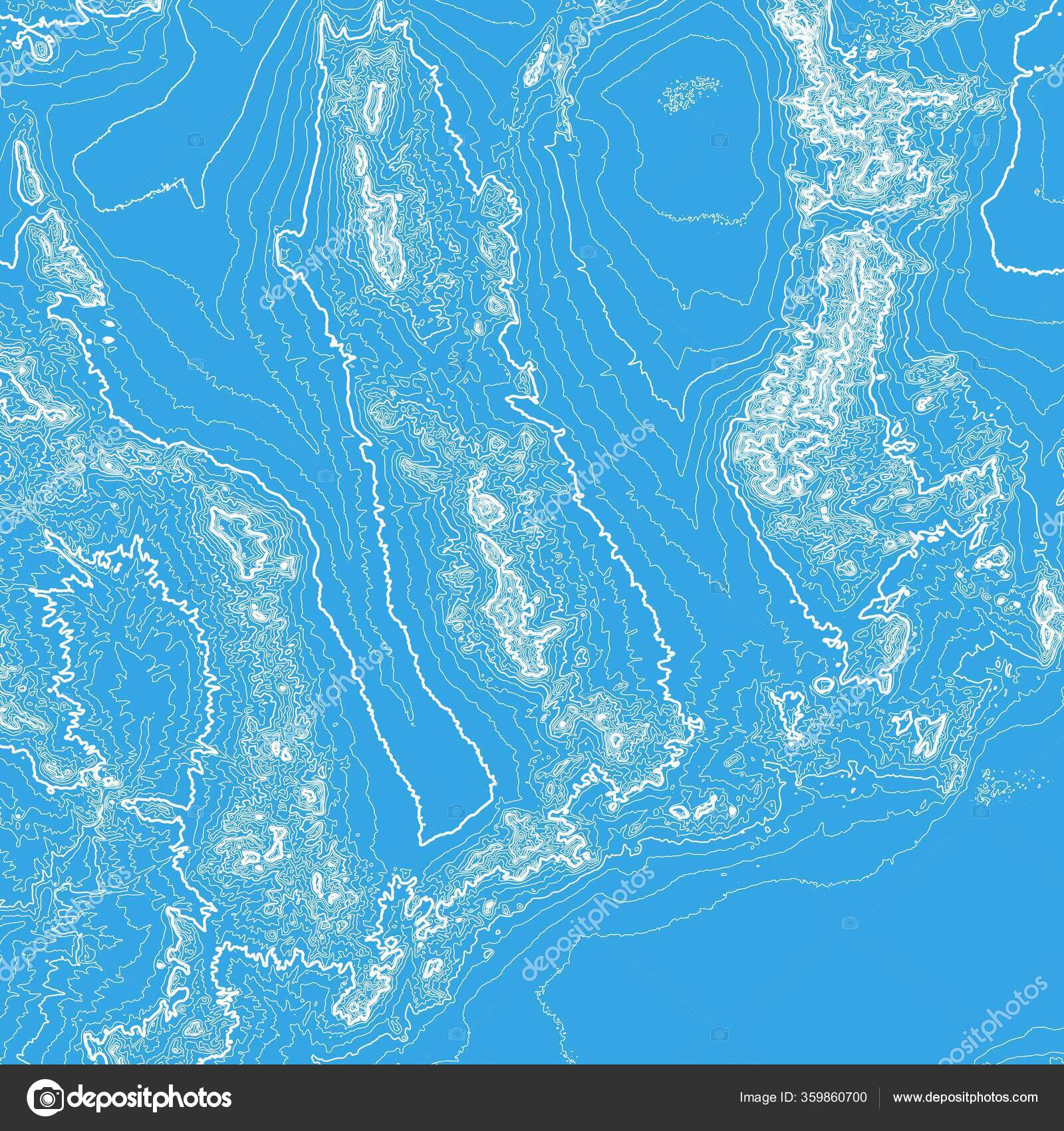 Vector Abstract Earth Relief Map Generated Conceptual Elevation Map ...