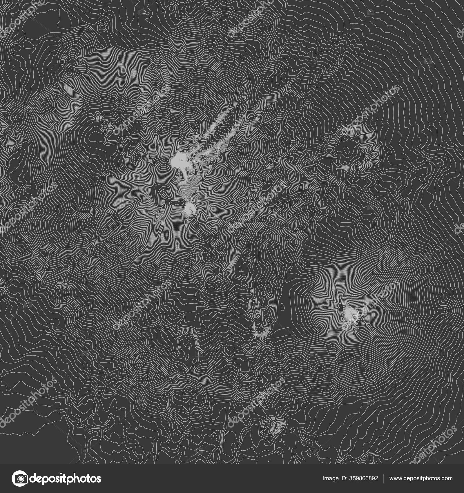 Vector Abstract Earth Relief Map Generated Conceptual Elevation Map ...