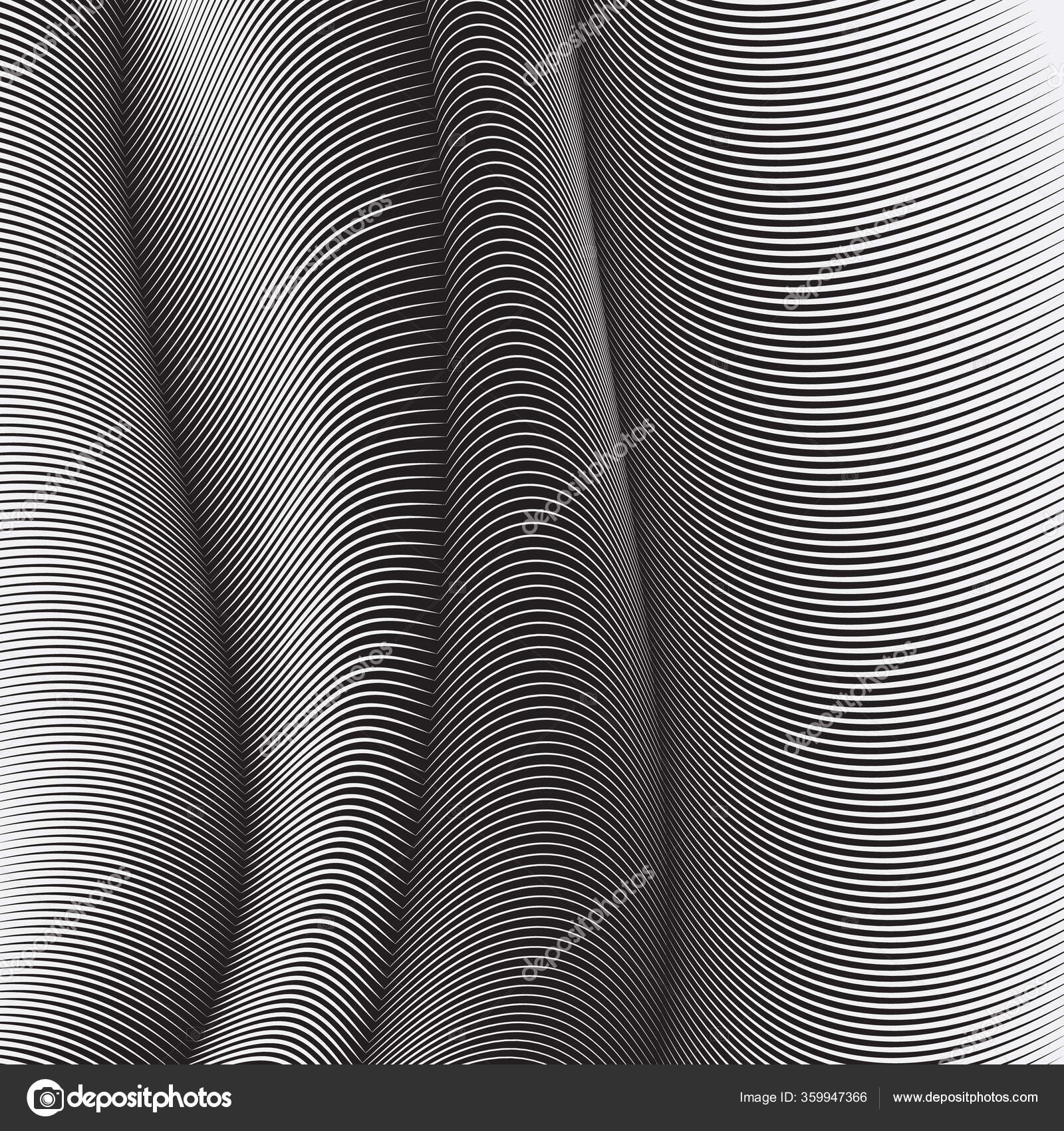 Vector Warped Lines Background Flexible Stripes Twisted Silk Forming ...