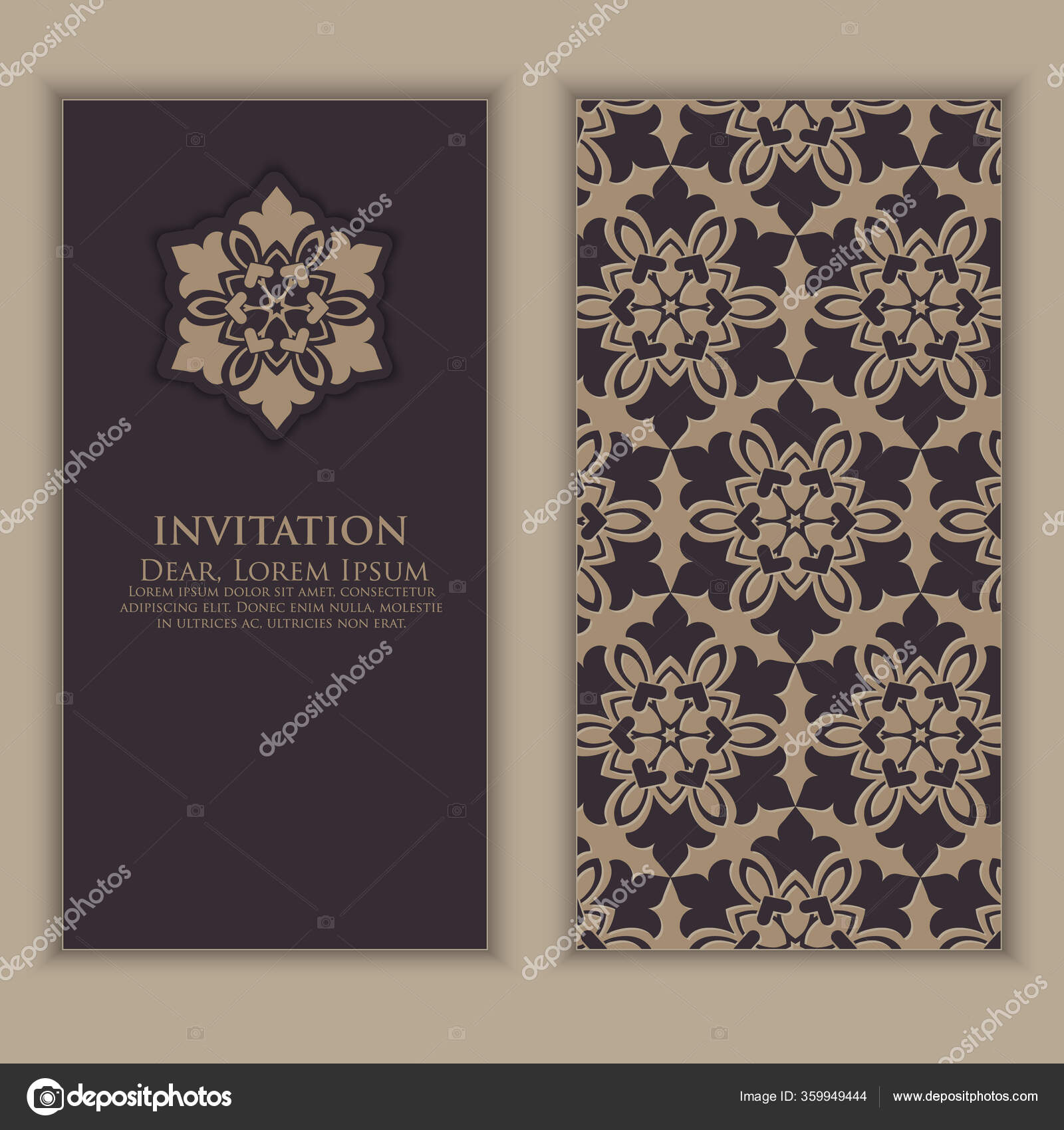 Invitation Cards Ethnic Arabesque Elements Arabesque Style Design ...