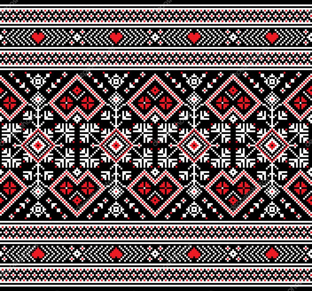 Ilustración vectorial del ornamento patrón sin costura popular ...