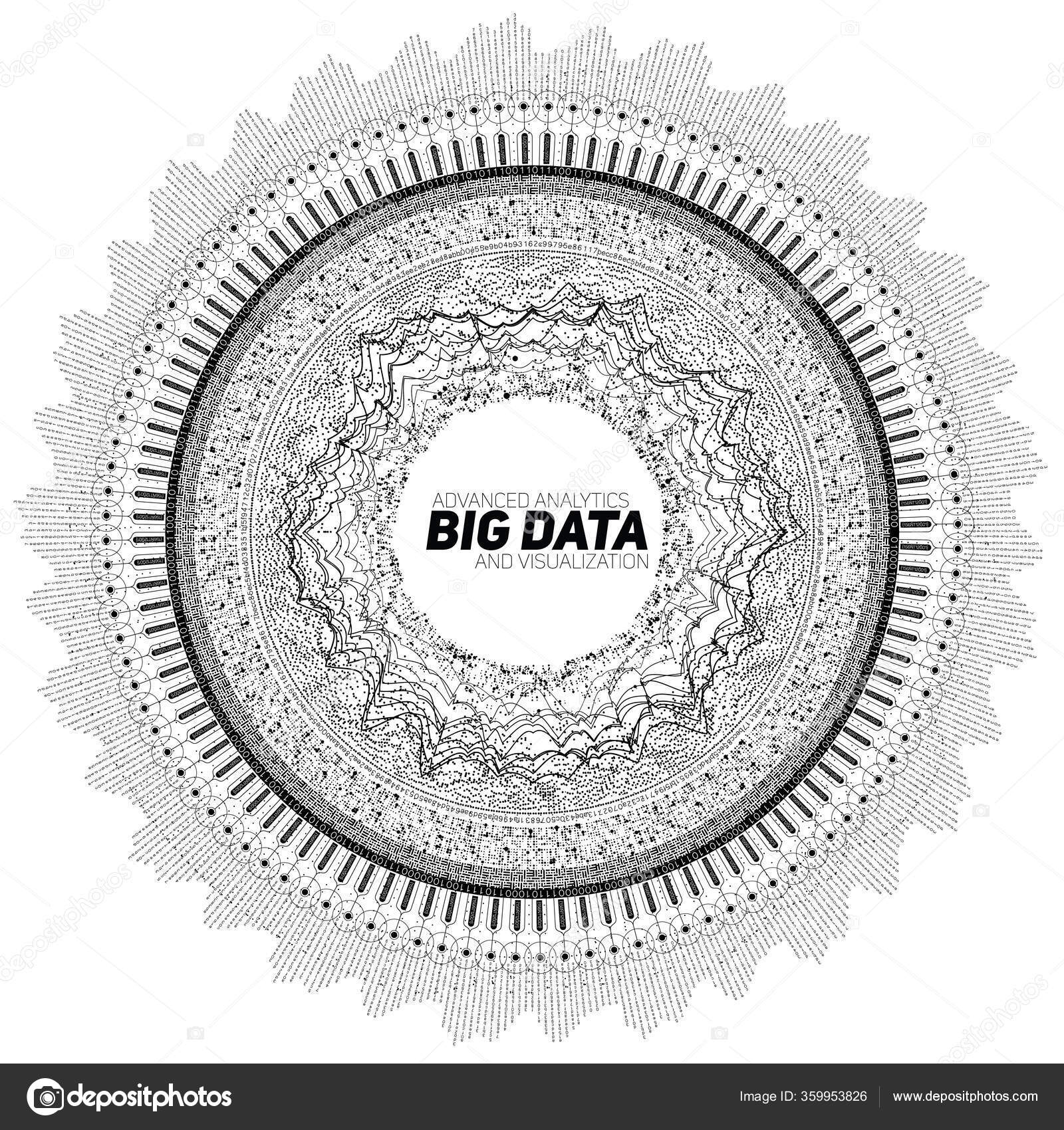 Big Data Circular Grayscale Visualization Futuristic Infographic ...