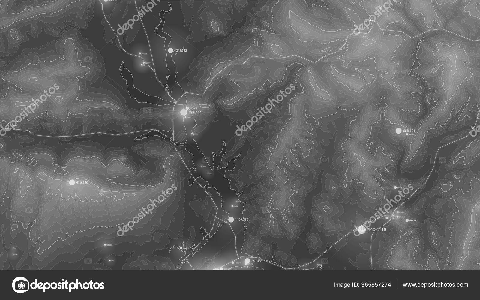 Terrain big data visualization. Futuristic map infographic. Complex ...