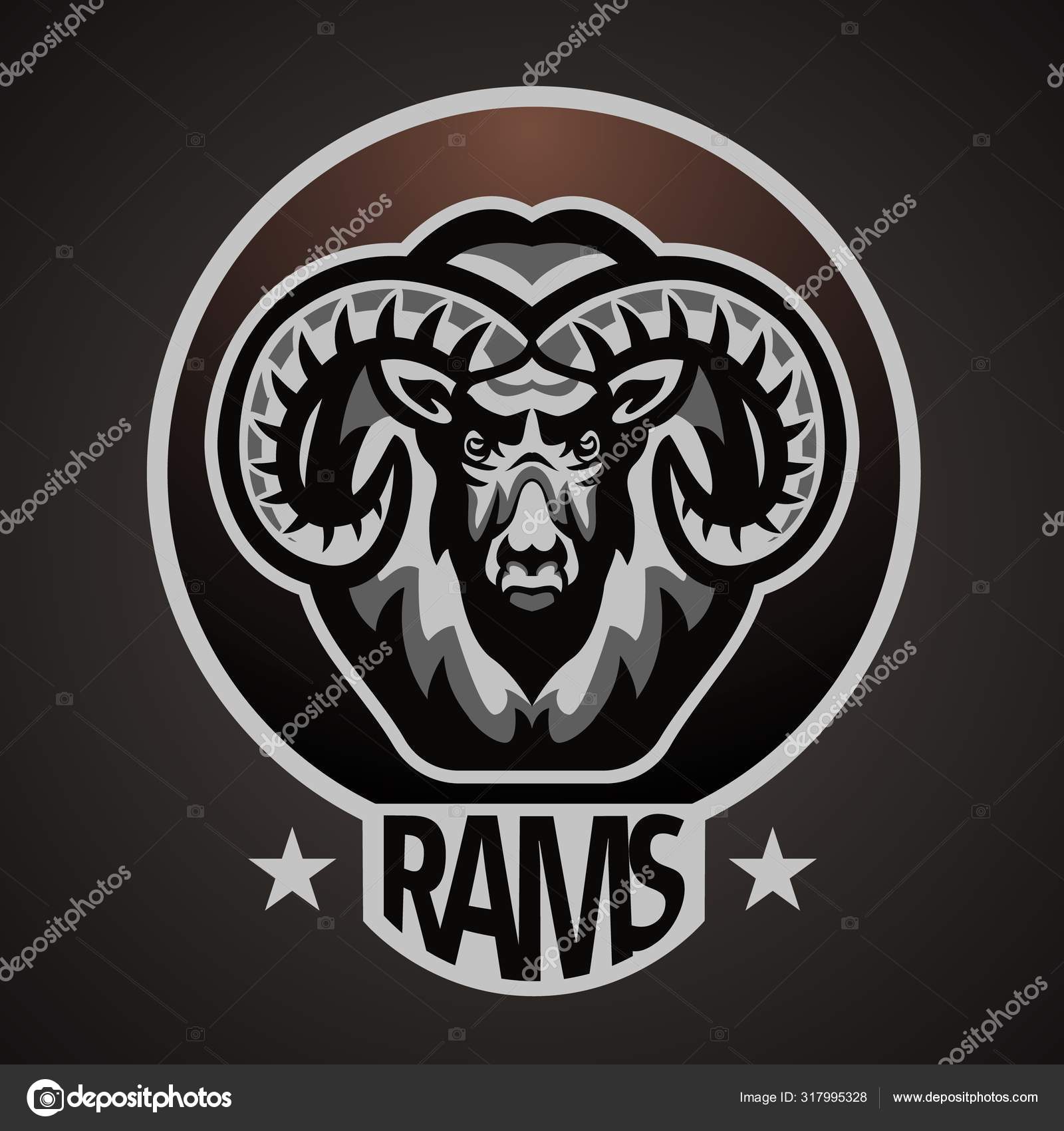 Ram, Goat Mascot team logo inside the circle, color illustration. Stock ...