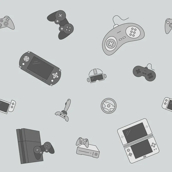 Gamepad Game Console Background Vector Seamless Pattern Joysticks Cyber Sport Stock Vector by ...