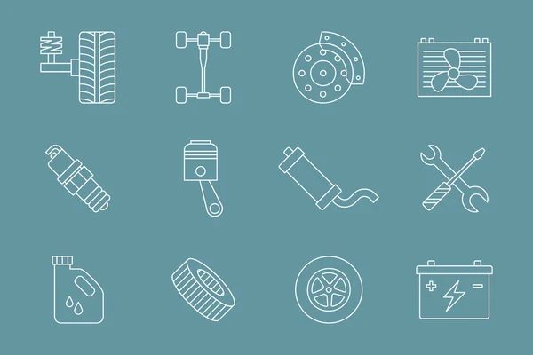 Vector illustration Car parts line icons set. Auto service repair ...
