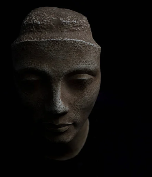 Ancient Greek Bust Depicts Face Female Figure Black Background Studio ...