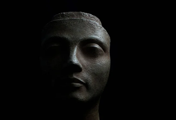 Ancient Greek Bust Depicts Face Female Figure Black Background Studio ...
