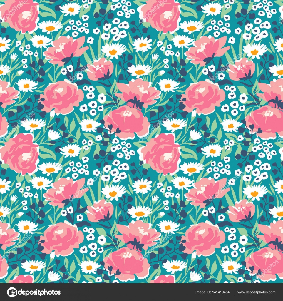 Fabric design with simple flowers Stock Vector Image by ©Utro-na-more ...