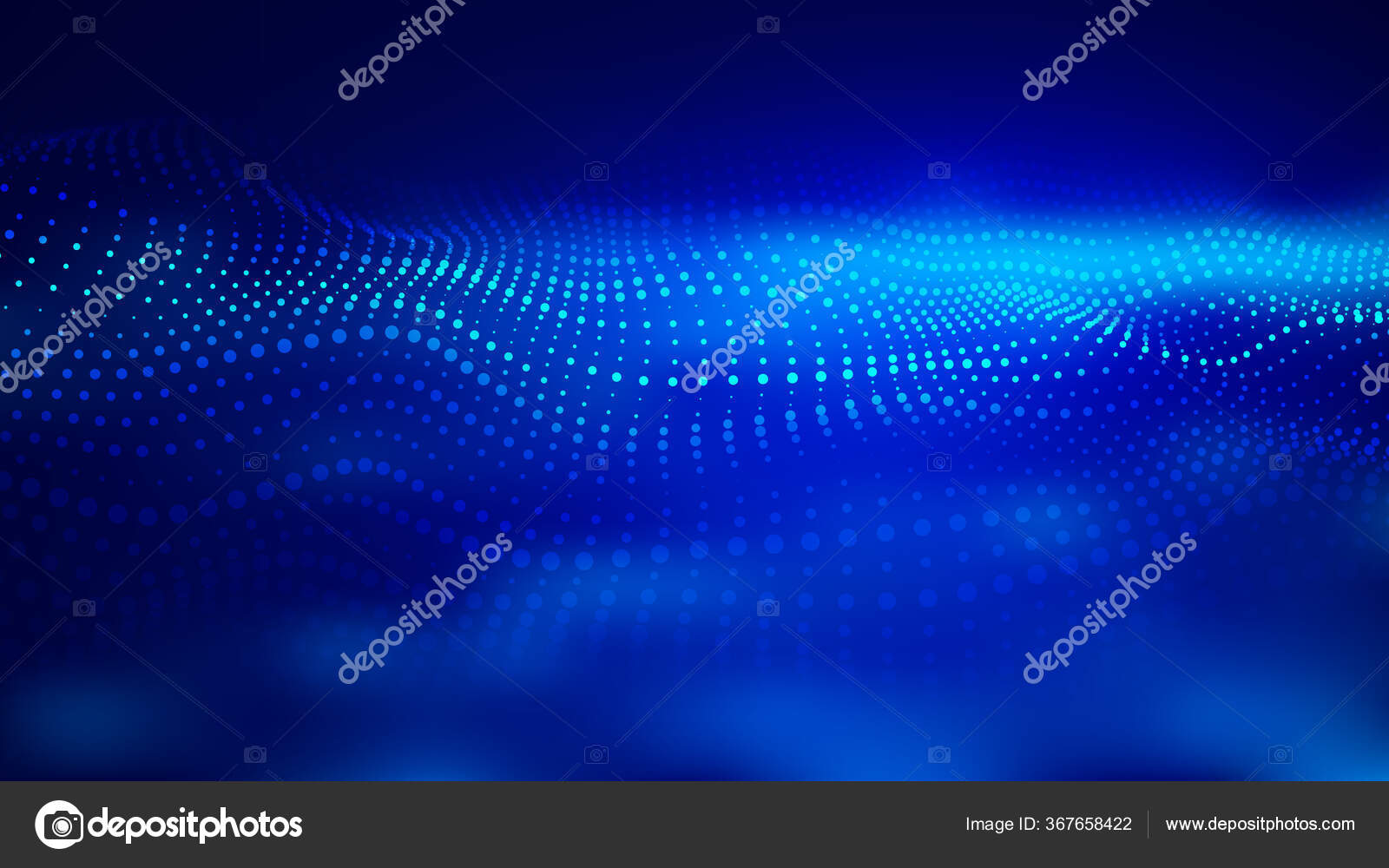 Futuristic Blue Vector Illustration Wave Particles Abstract Background ...
