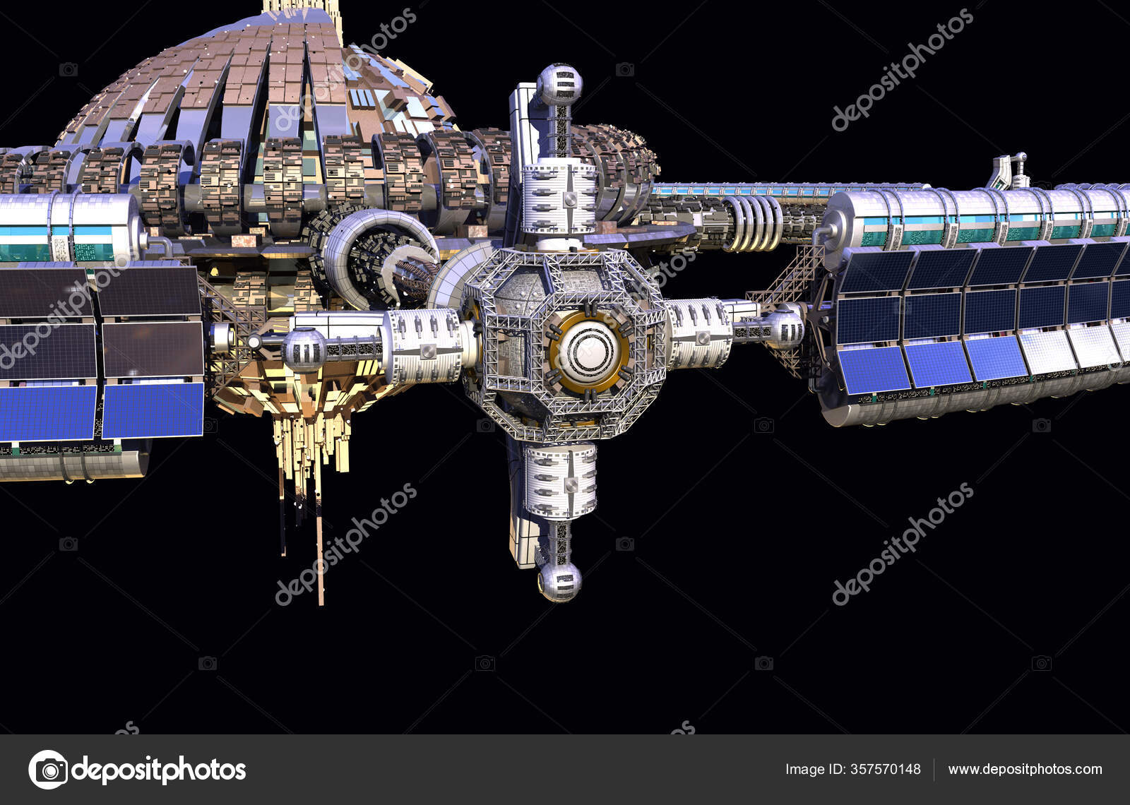 Detailed Intergalactic Spaceship Futuristic Deep Space Travel Science ...