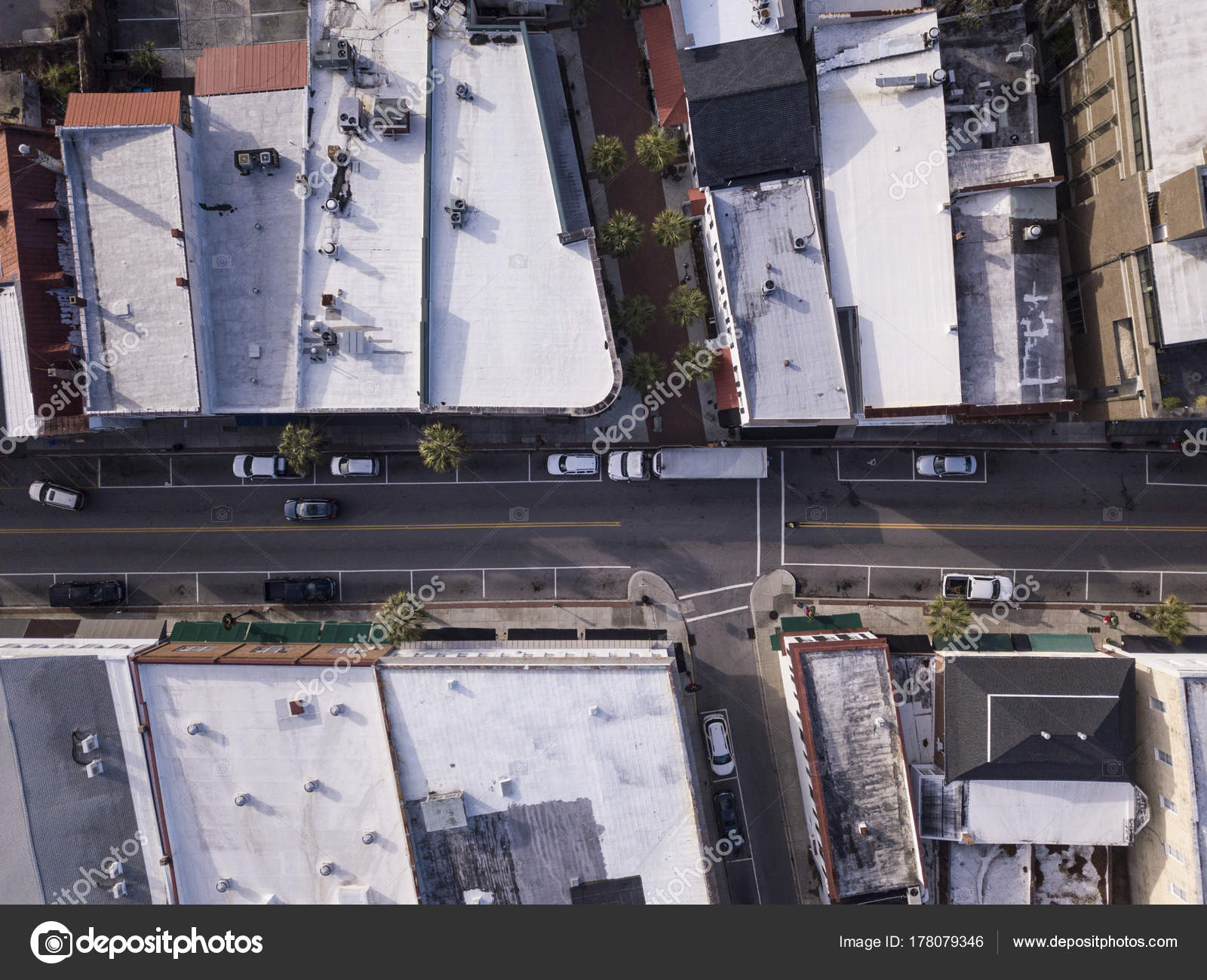 Straight View Retail District Small Town America — Stock Photo ...