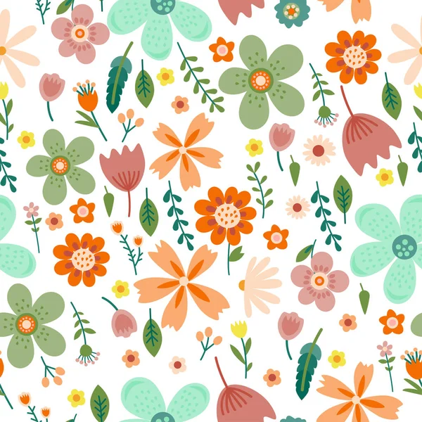 Cute Background Cartoon Flowers Vector Illustrations Stock Vector Image ...