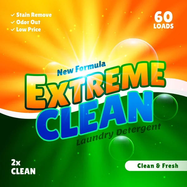 Power clean soap banner ads design. Laundry detergent colorful Template ...