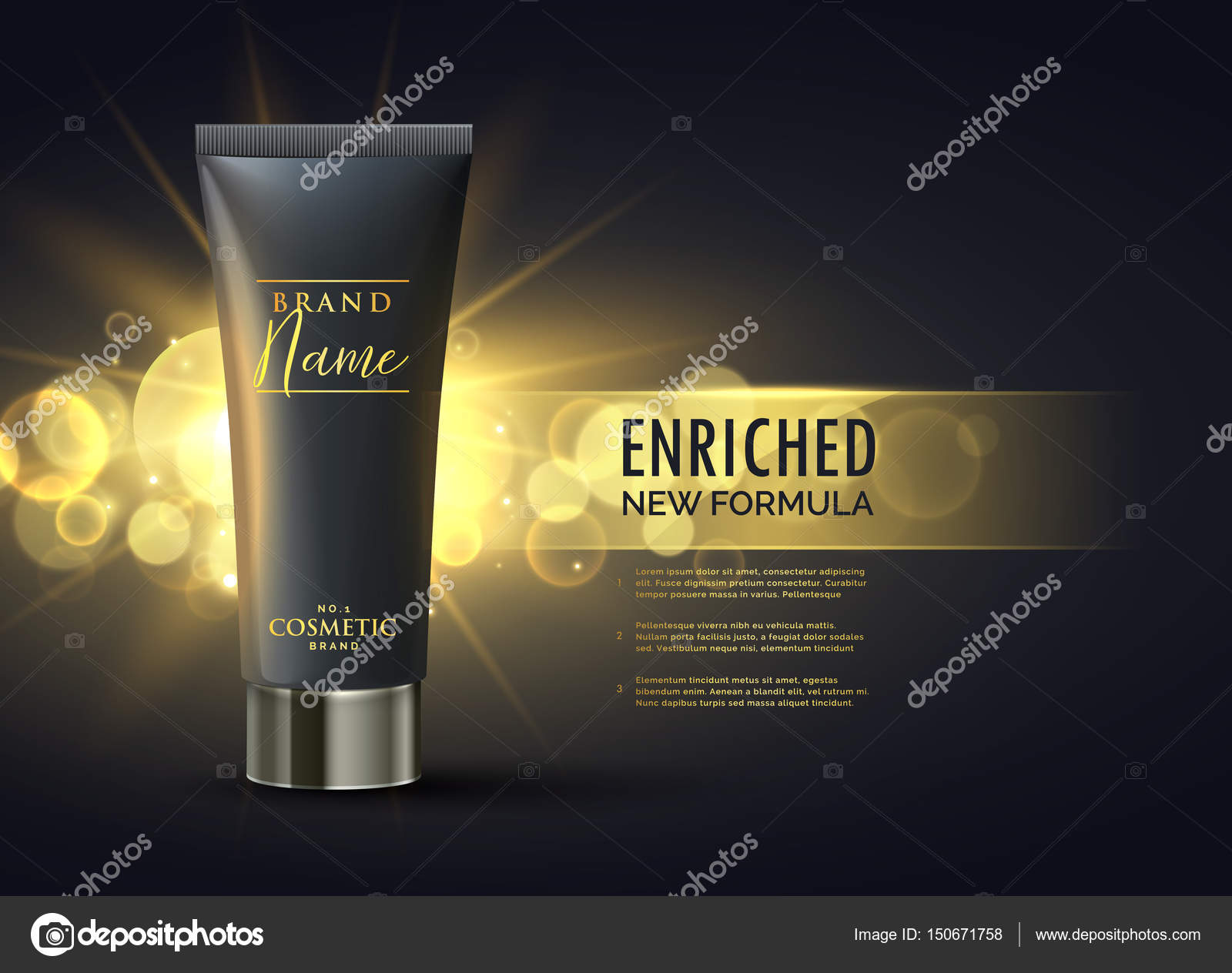 Cosmetic product packaging design concept for premium brand in d Stock ...