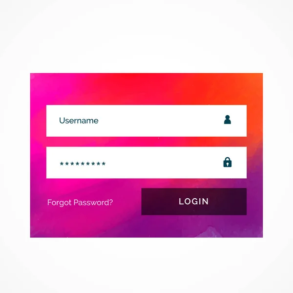 Flat color login form ui template in white Stock Vector Image by ...