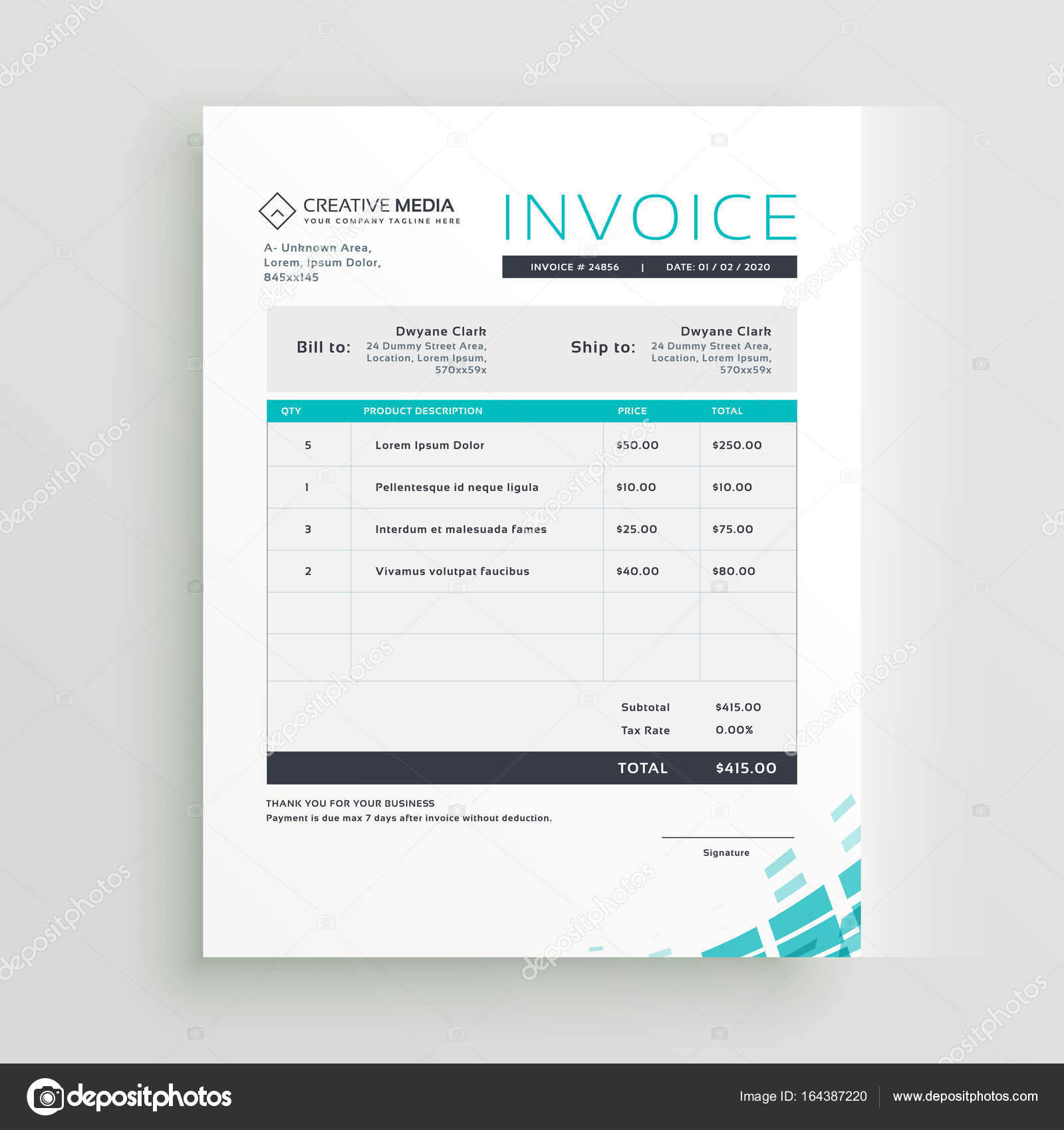 Modern invoice template vector design Stock Vector Image by ©StarLine ...