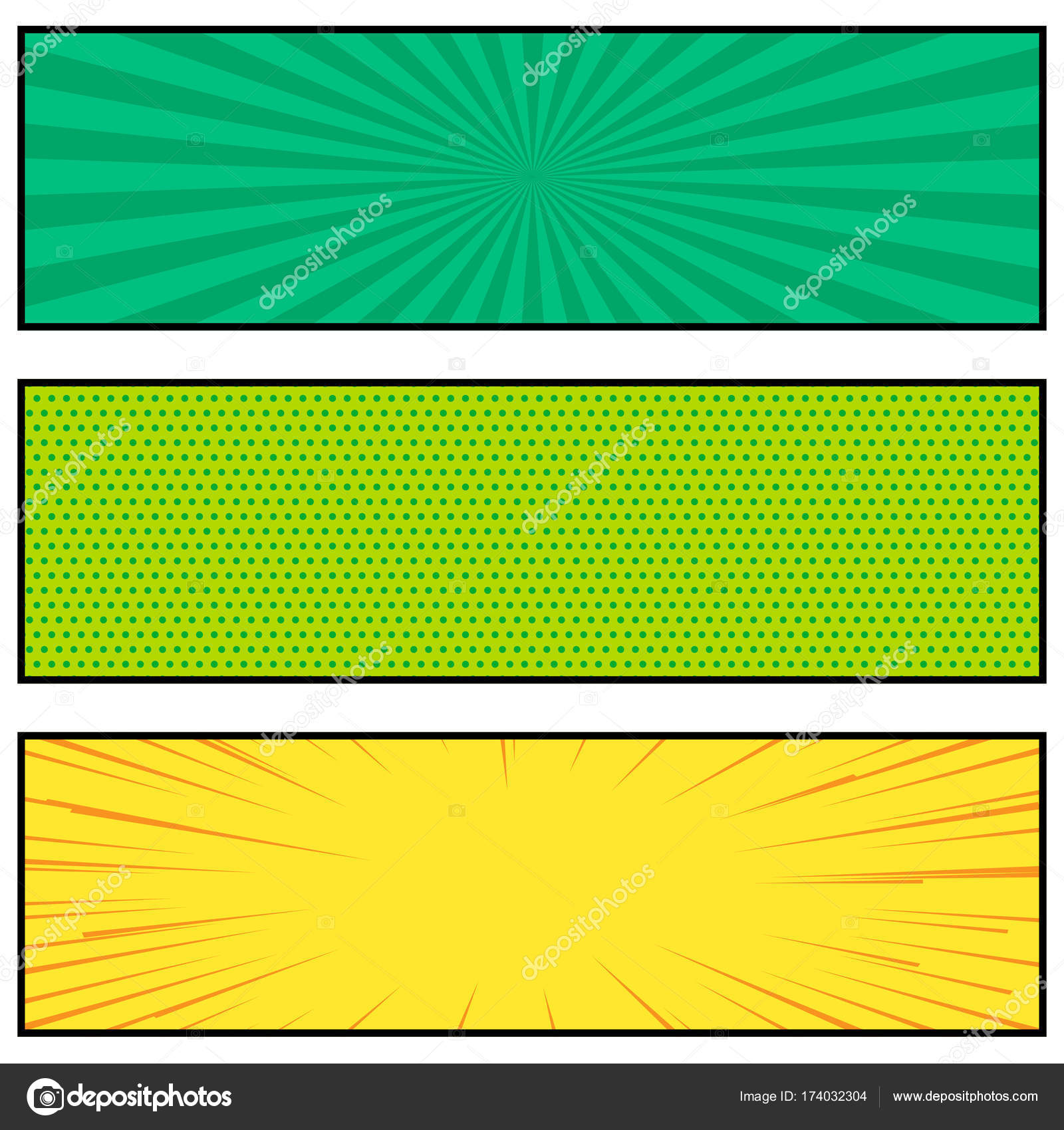 Three bright comic book style banner design Stock Vector by ©StarLine ...