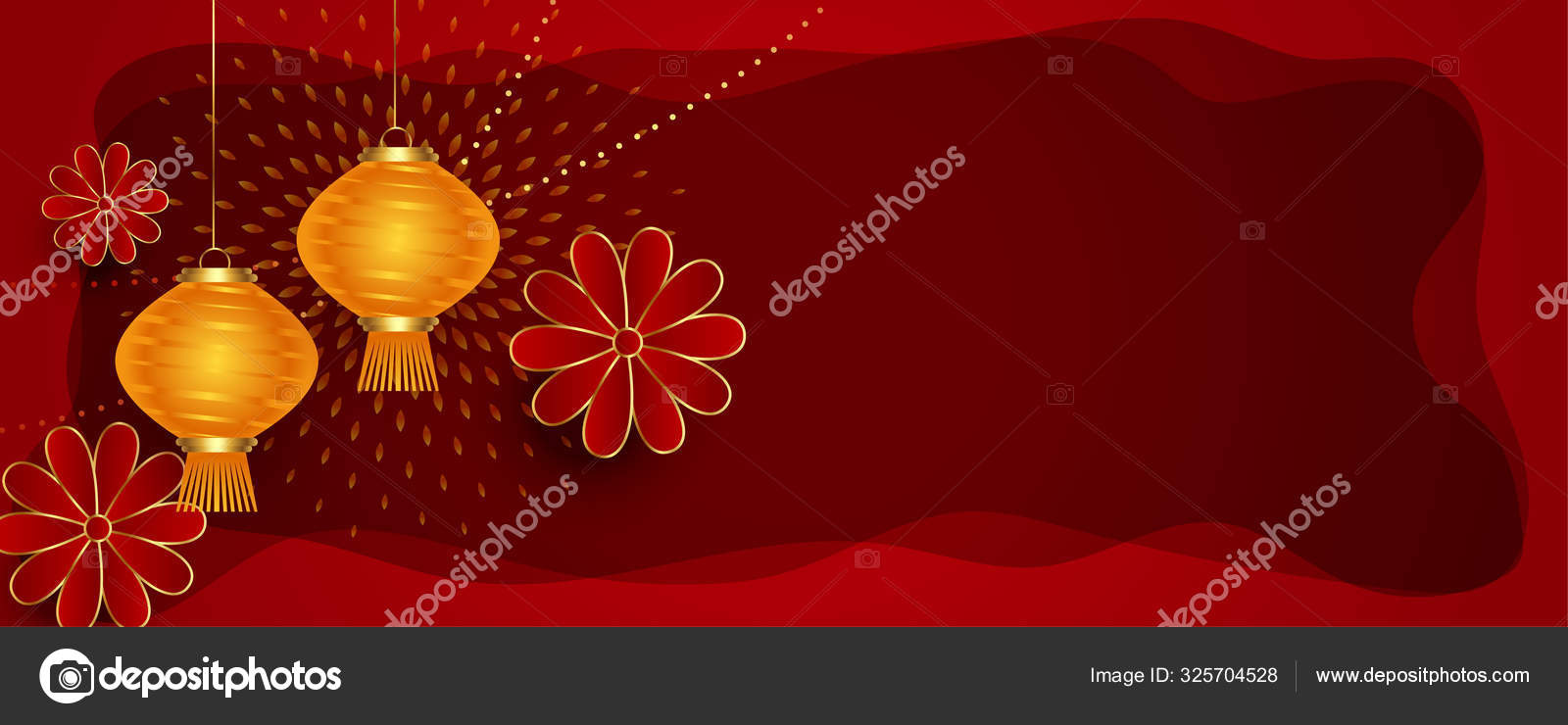 Red chinese new year banner with text space Stock Vector by ©StarLine ...