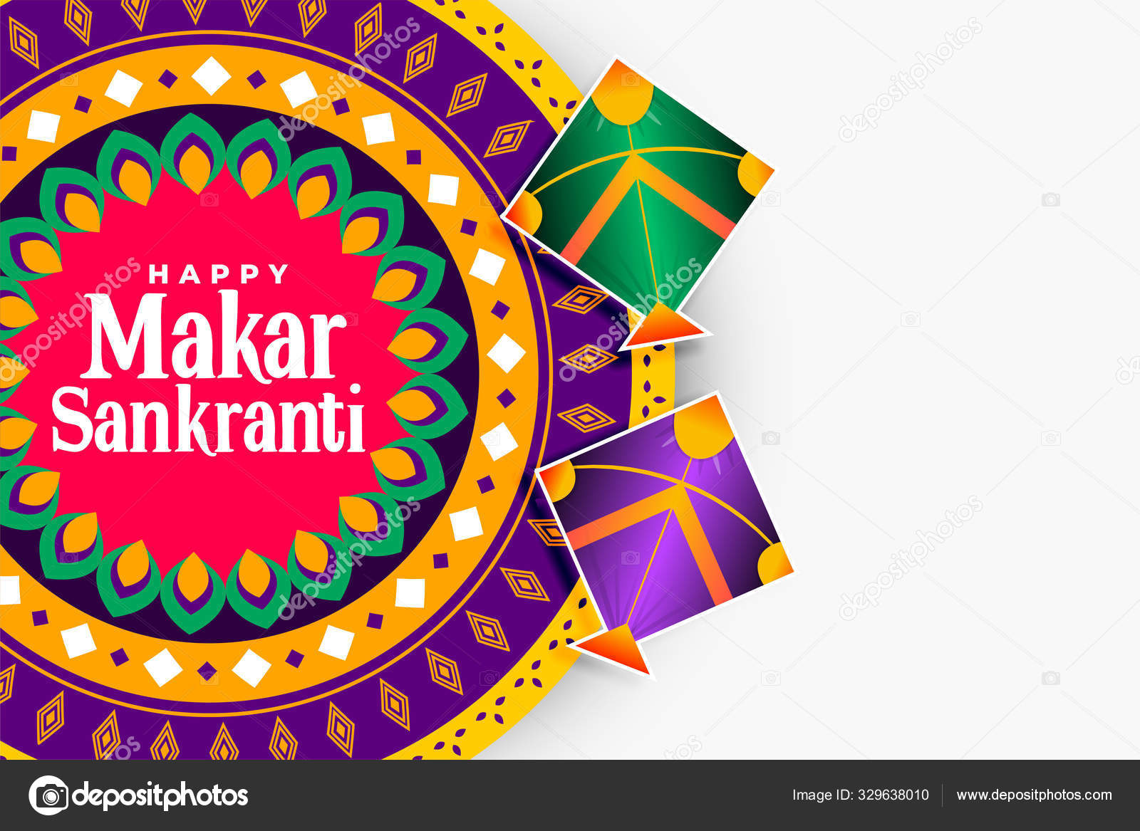 Decorative happy makar sankranti indian festival background Stock ...