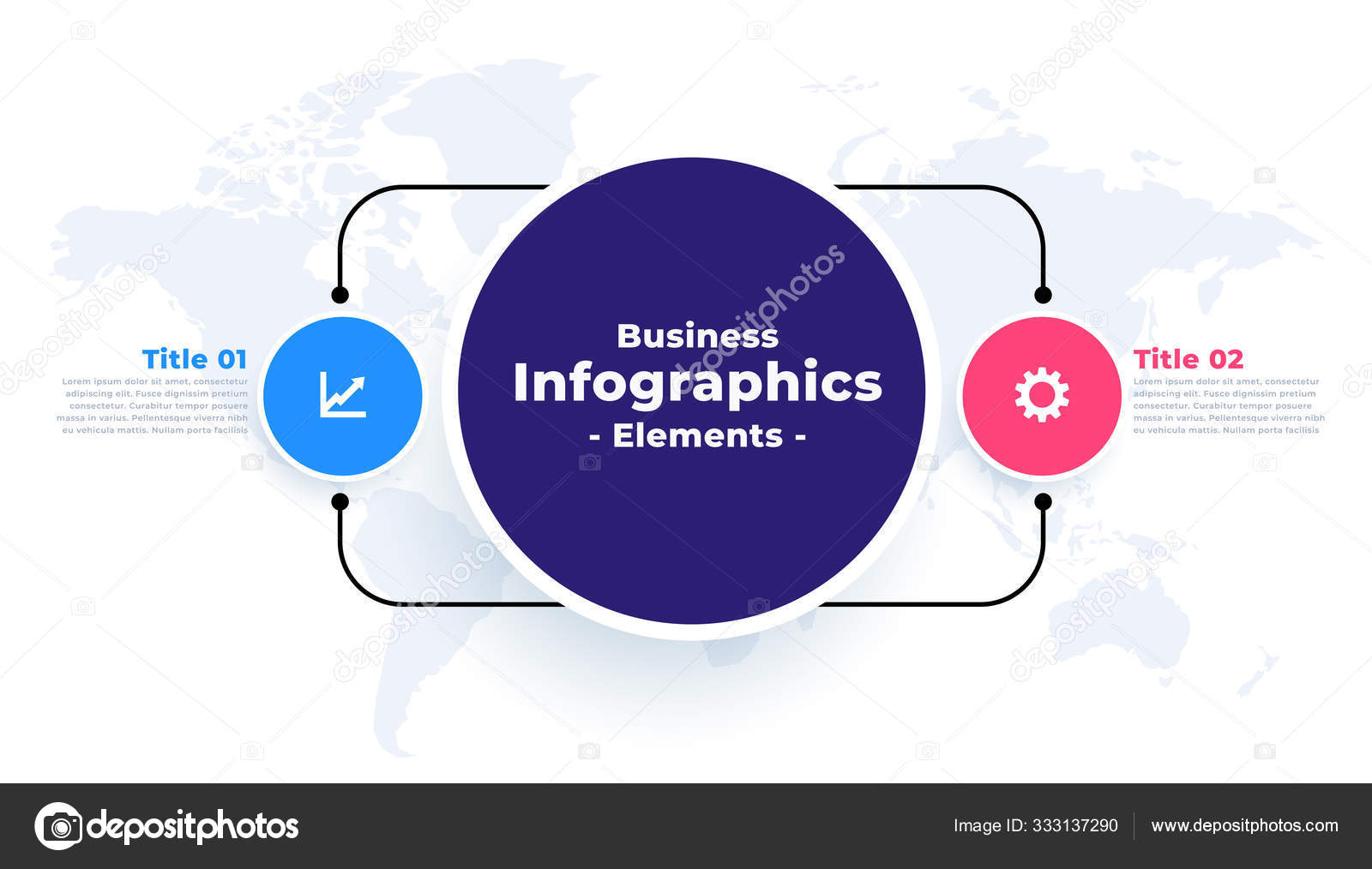 Two steps connection infographic template design Stock Vector Image by ...