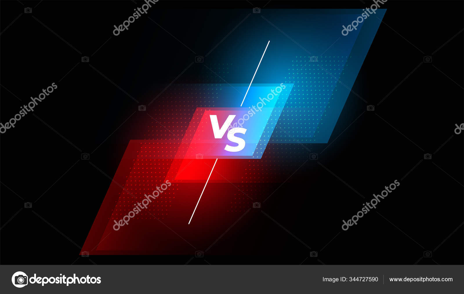 Versus vs battle screen red and blue background Stock Vector Image by ...